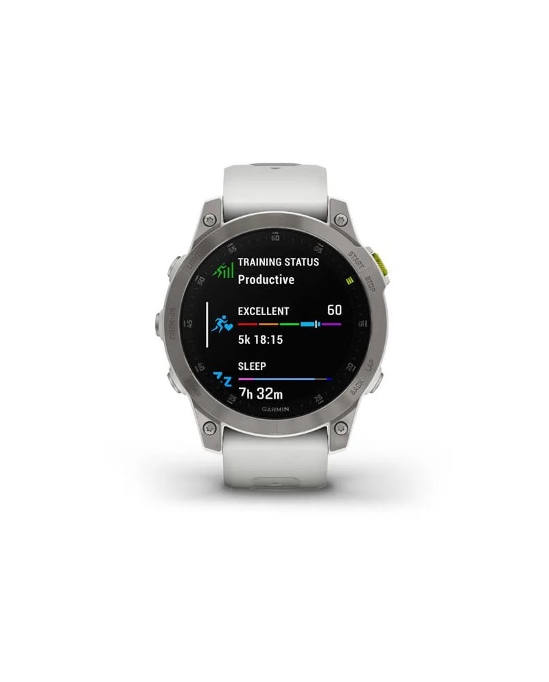 SmartWatch Garmin Epix Sapphire White Titanium con Cinturino in Caucciù