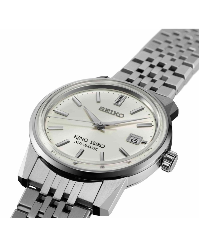 King Seiko Watch Silver Dial with Steel Strap